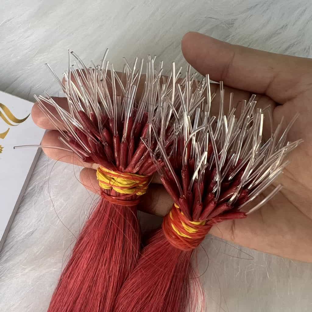 F Tip Hair Extensions Red Color Human Hair Wholesale Price