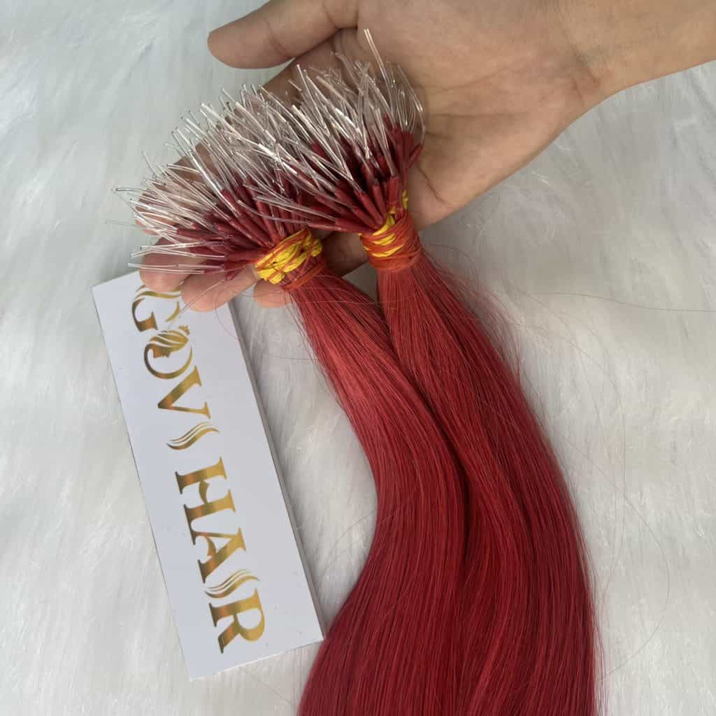 F Tip Hair Extensions Red Color Human Hair Wholesale Price