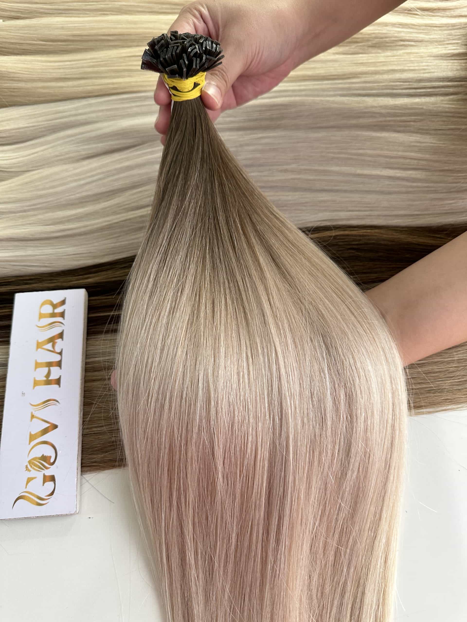 Best Flat Tip Hair Extensions Ombre Color 1B Mix 18c Color