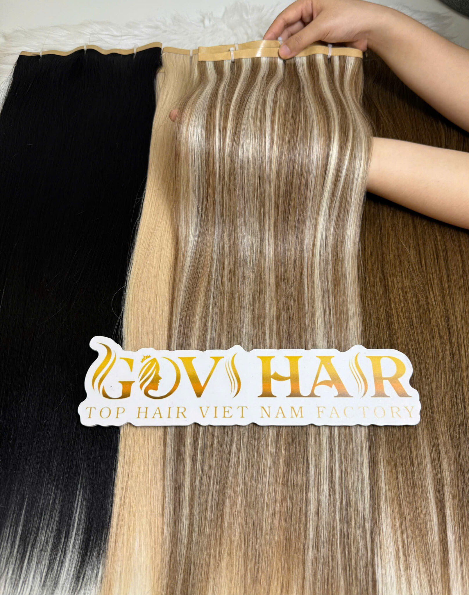 Long Tape In Hair Extensions Mix Piano Color | Govihair